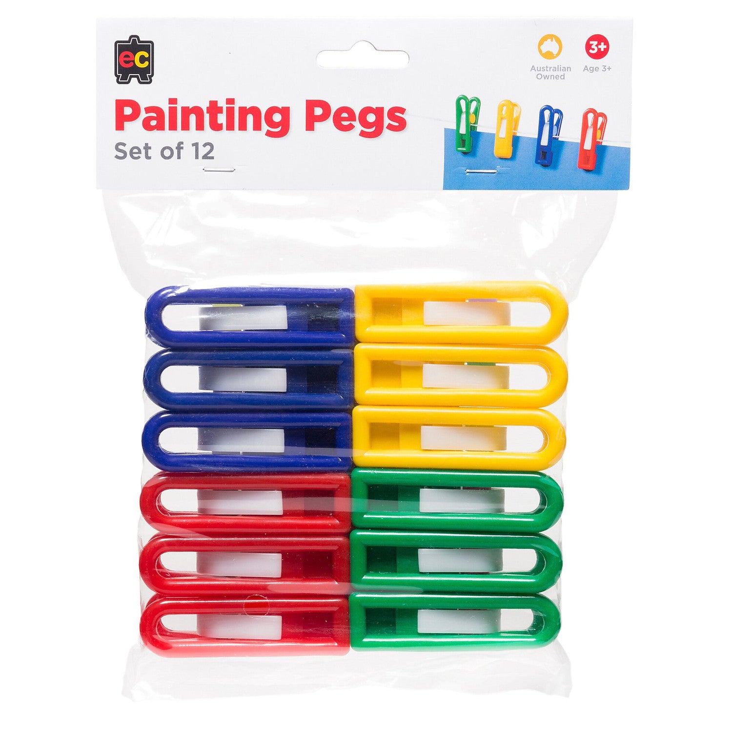 Educational Colours | Painting Pegs 12pk | Kids Arts & Crafts Supplies ...