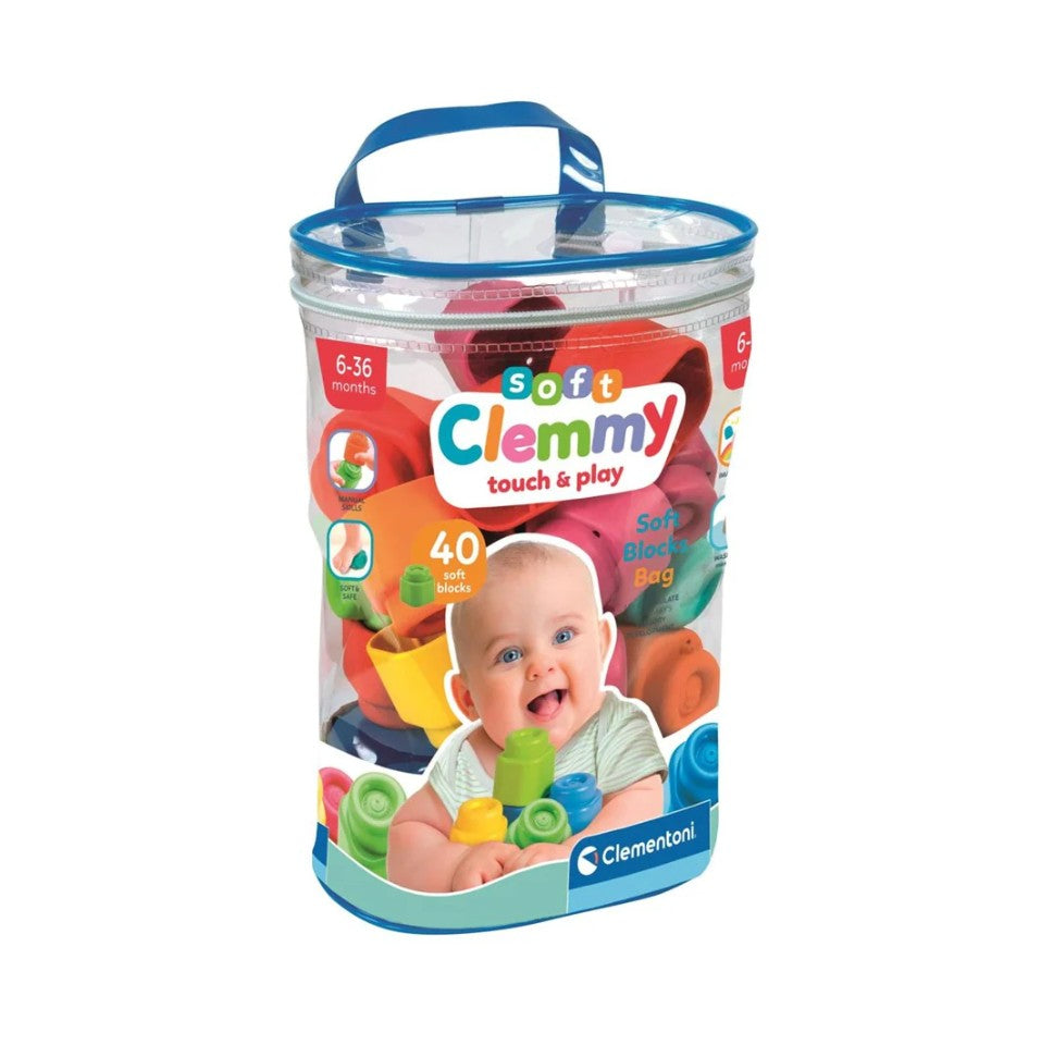 Clementoni Australia | Soft Clemmy Blocks 40pc Bag | Quality Baby Toys ...